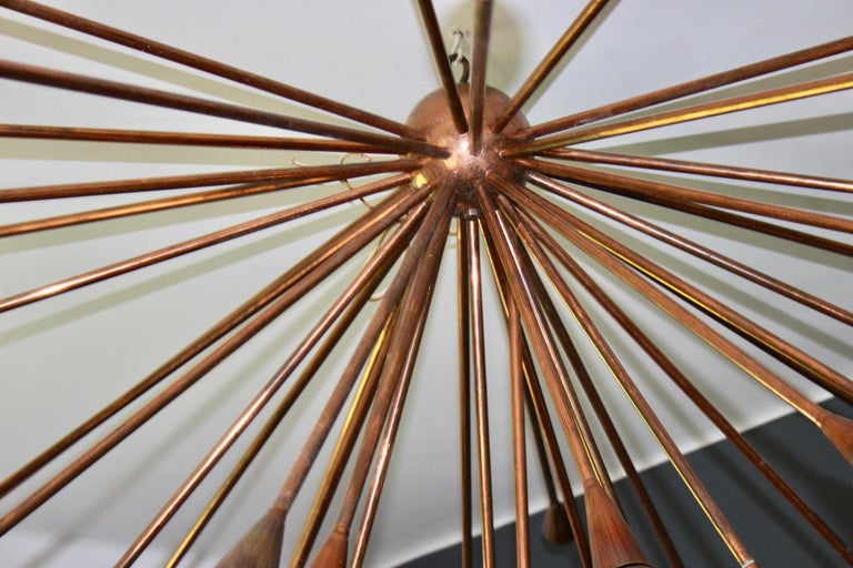 Copper Large Sputnik Chandelier with Forty Arms For Sale at 1stDibs