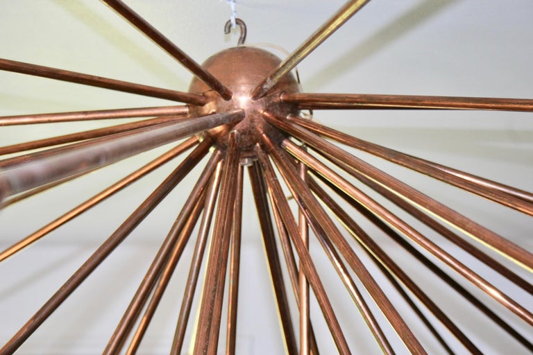 Copper Large Sputnik Chandelier with Forty Arms For Sale at 1stDibs