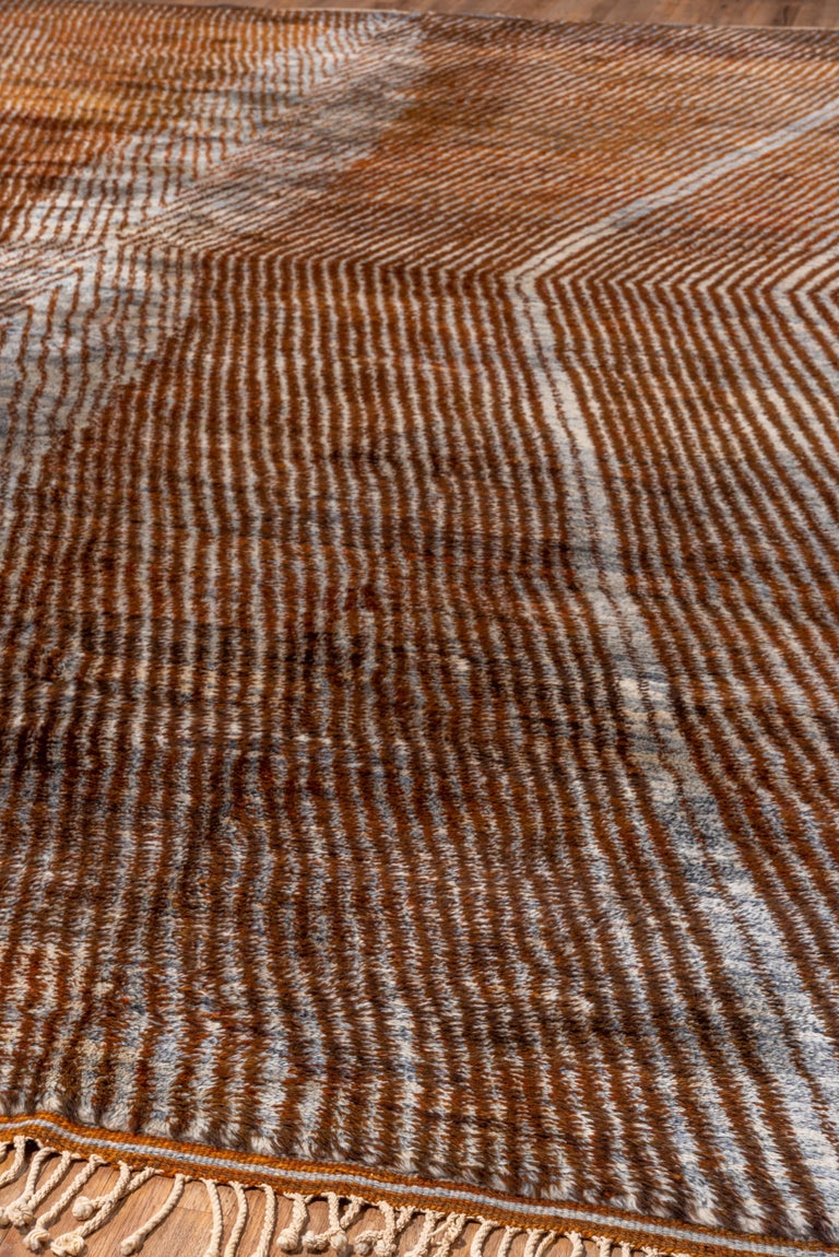 Copper and Lavender Modern Moroccan Carpet, Angled Design For Sale at ...
