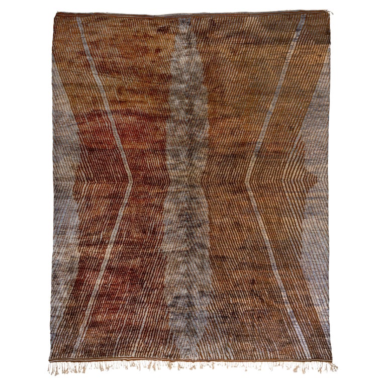 Copper and Lavender Modern Moroccan Carpet, Angled Design For Sale at ...