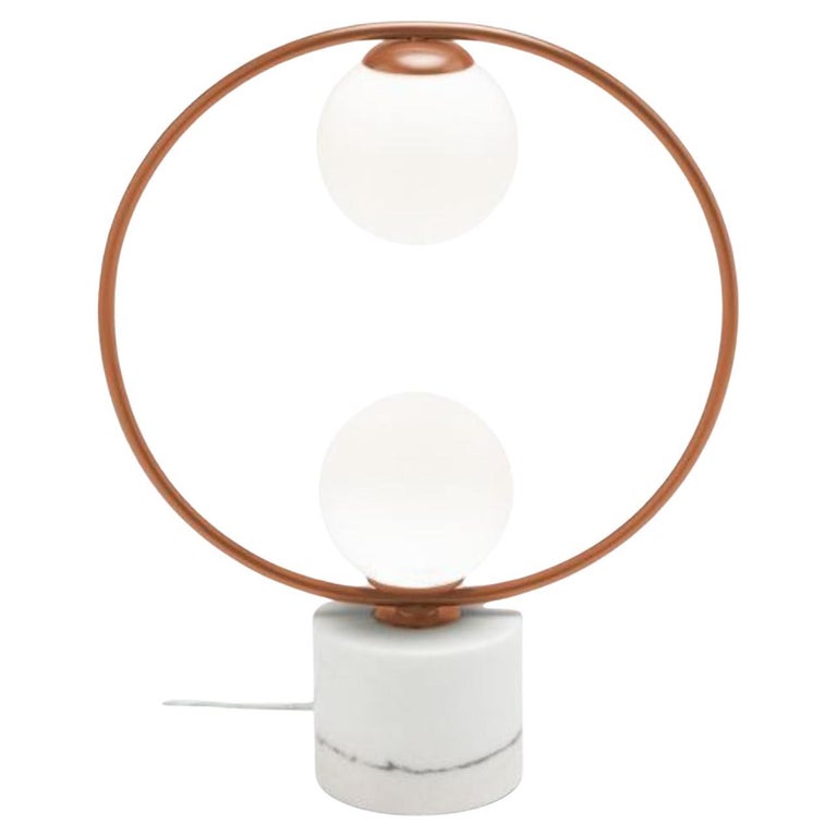 Copper Loop Table II Lamp with Marble Base by Dooq For Sale at 1stDibs