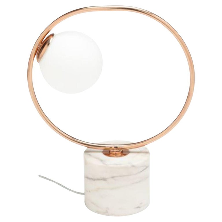 Copper Loop Table Lamp with Marble Base by Dooq For Sale at 1stDibs