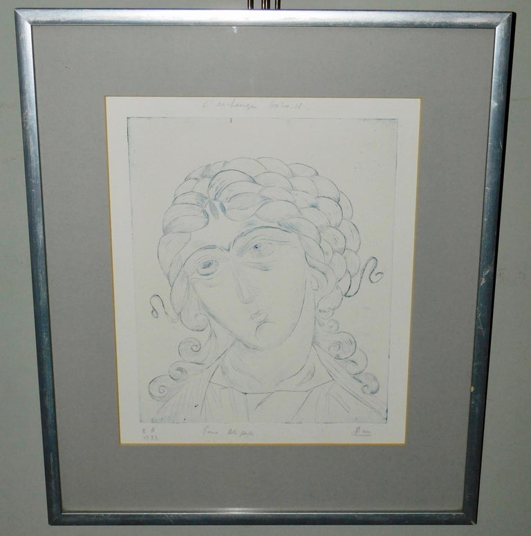 Copper Plate Etching on Paper Portrait of the Arc Angel Gabriel For ...