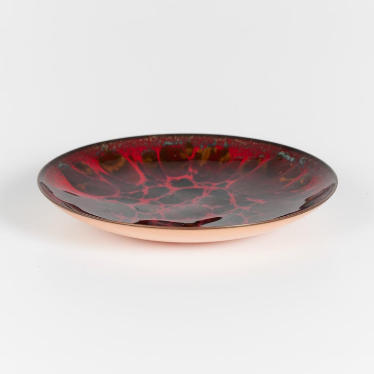 Copper Red Enameled Plate by Win Ng For Sale at 1stDibs