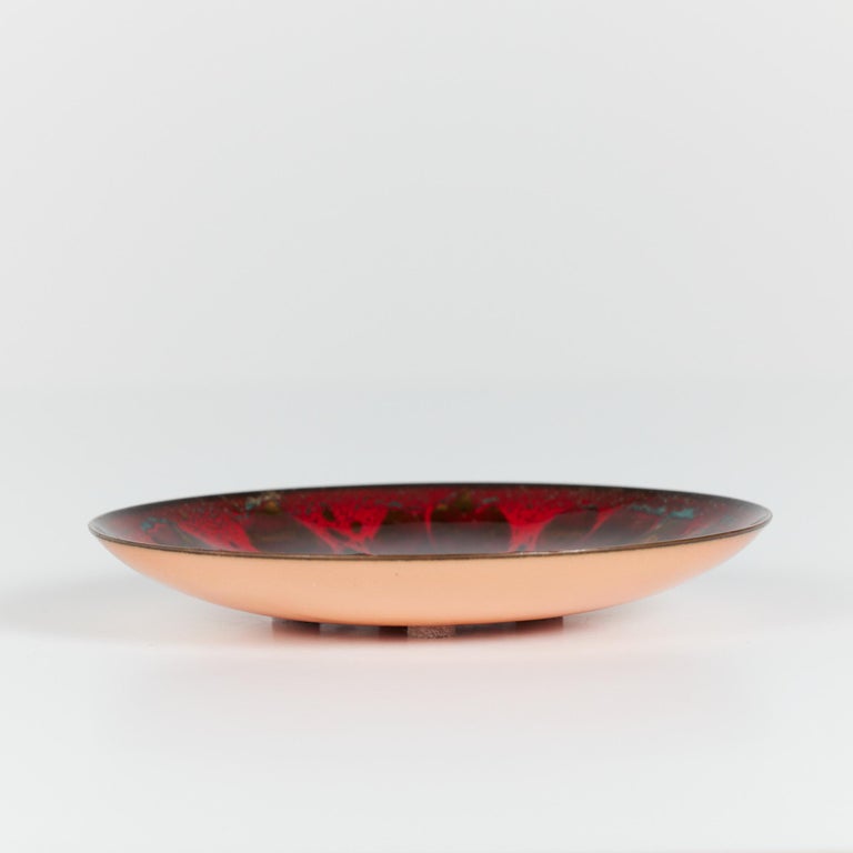 Copper Red Enameled Plate by Win Ng For Sale at 1stDibs