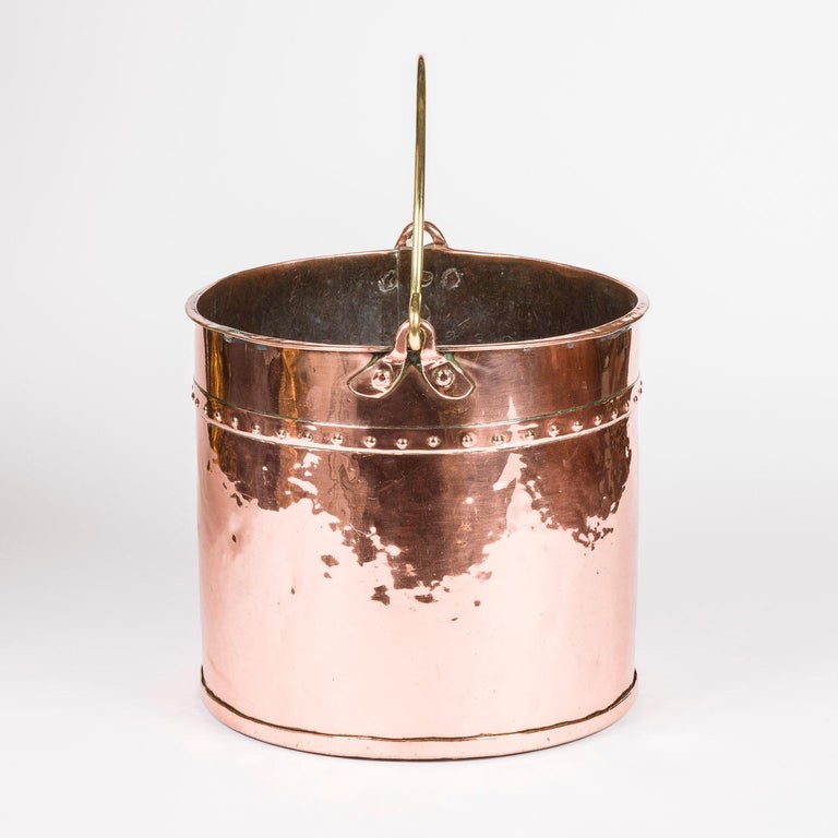 Copper Riveted Fireside Bin For Sale at 1stDibs