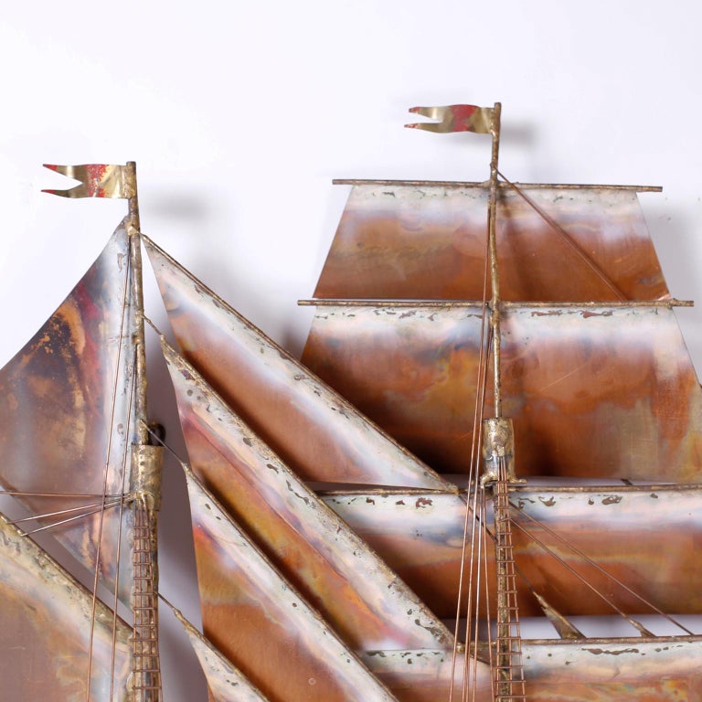 Copper Sailing Ship Sculpture at 1stDibs