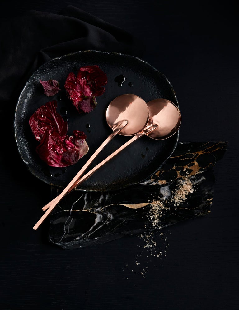 Copper Salad Spoons, Two Hand Forged, Formed, and Polished Copper ...