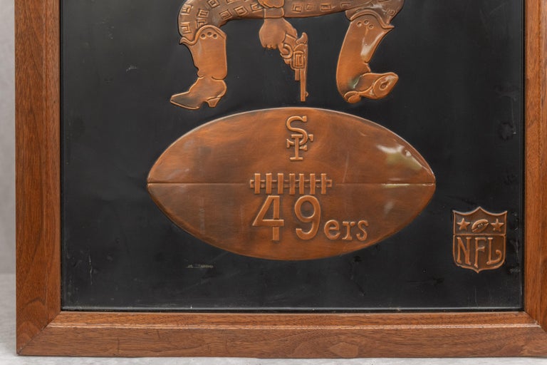 Copper San Francisco 49er's Sign with Embossed Image of the Their Early ...