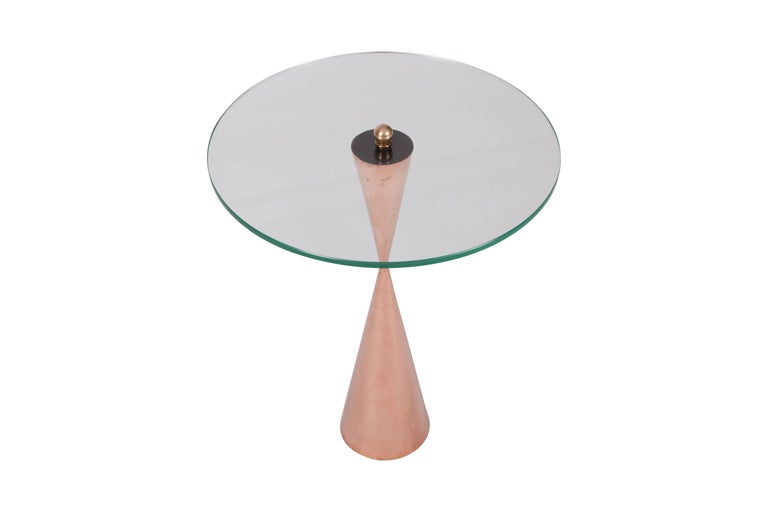 Copper Side Table with Glass Top For Sale at 1stDibs | copper side ...