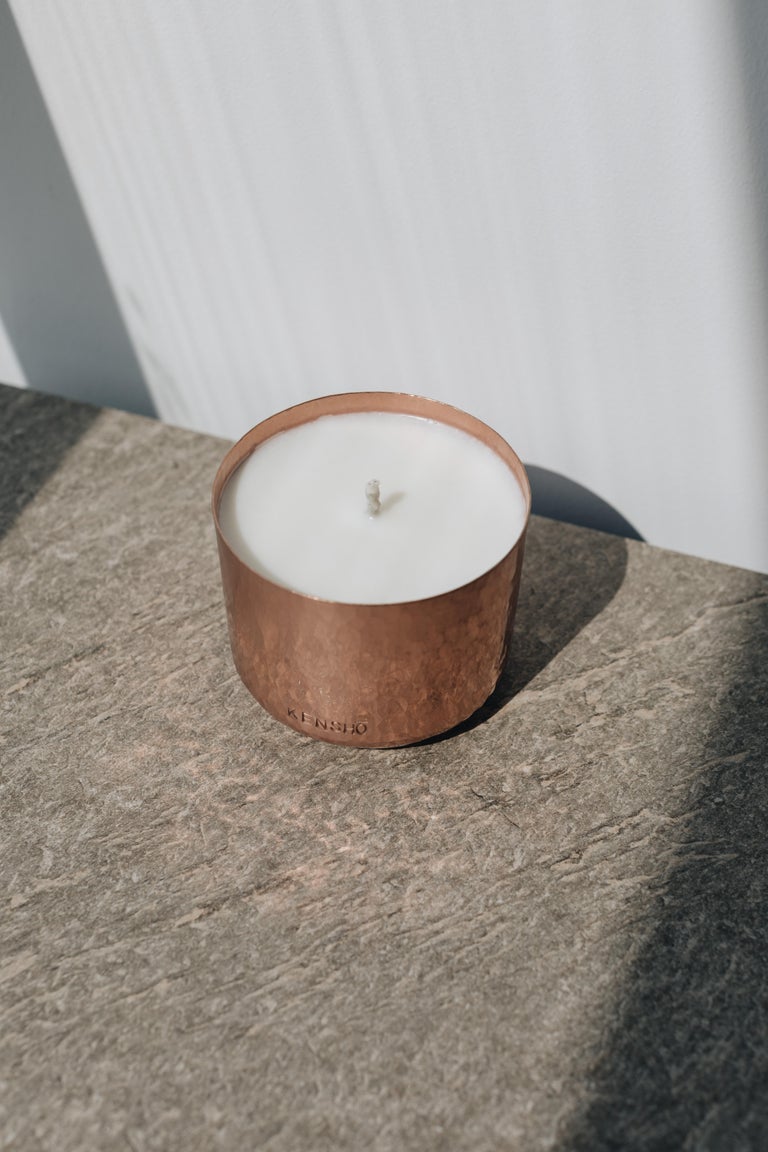 Rustic Hand-Hammered Copper Mexican Small Candle For Sale at 1stDibs