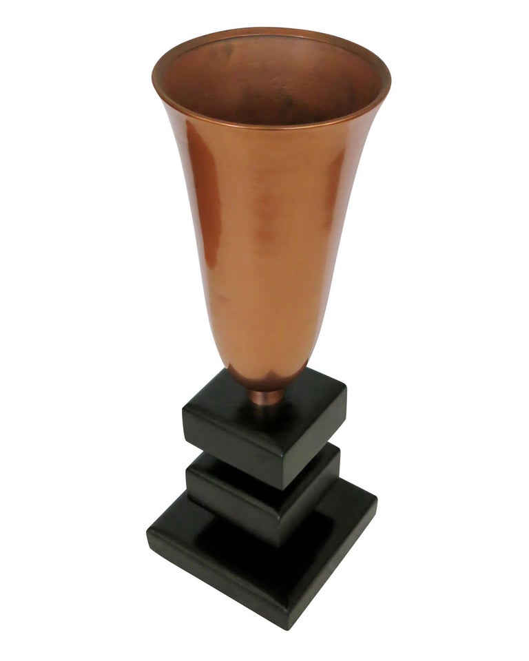 Copper Stacked Base Torchiere Table Lamp For Sale at 1stDibs