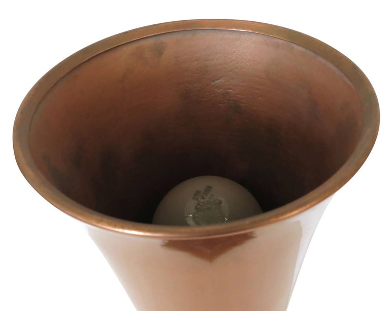 Copper Stacked Base Torchiere Table Lamp For Sale at 1stDibs