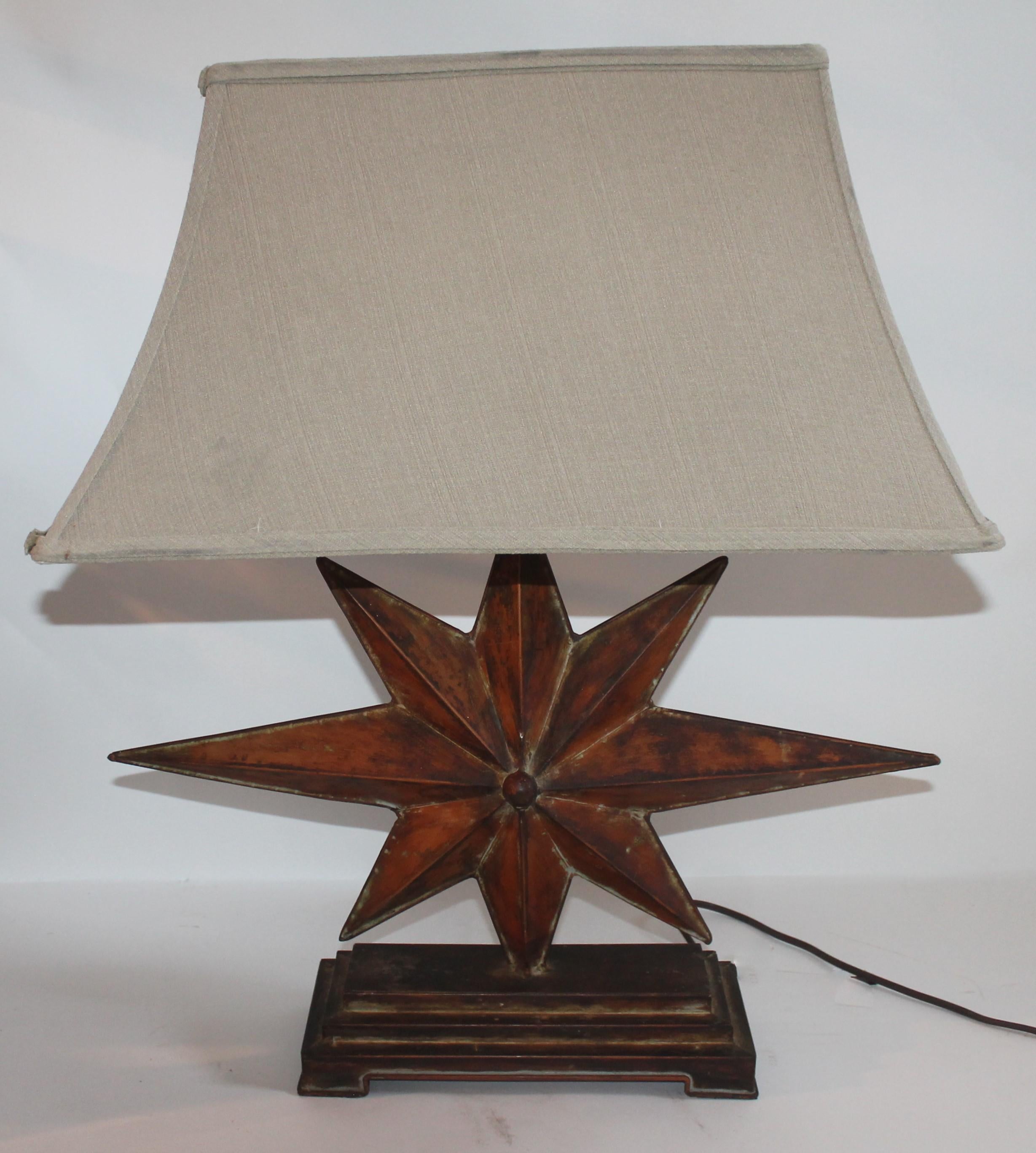 Copper Star Table Lamp at 1stDibs