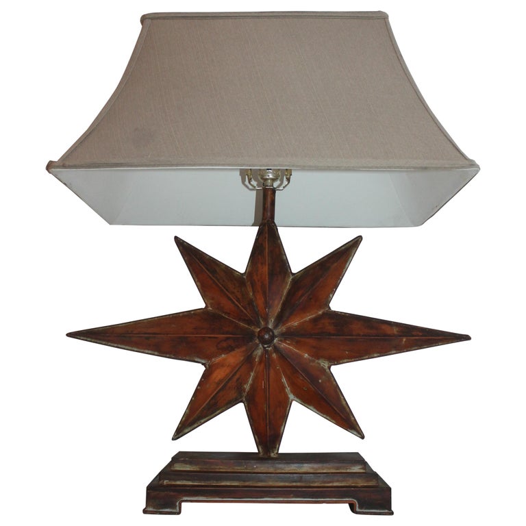 Copper Star Table Lamp at 1stDibs