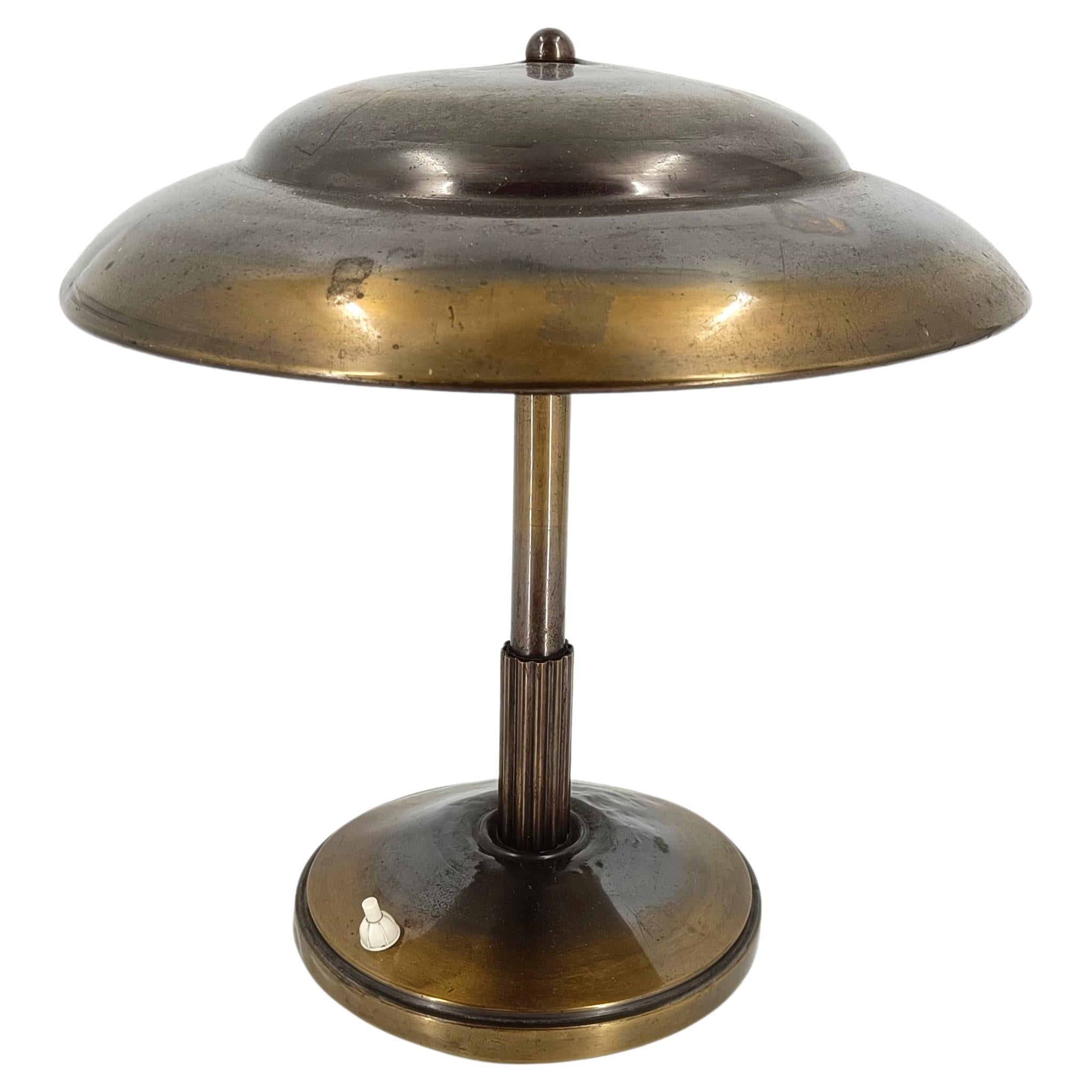 Copper table lamp, 1930s art deco For Sale at 1stDibs