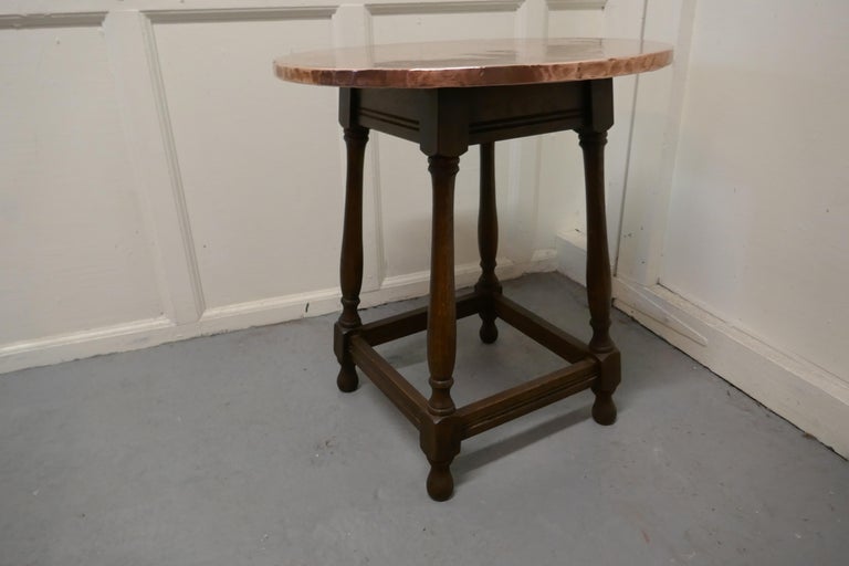 Copper Topped Tavern Table or Occasional Table For Sale at 1stDibs