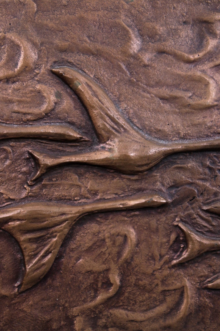 Copper Wall Decoration Flying Birds, 1960 For Sale at 1stDibs