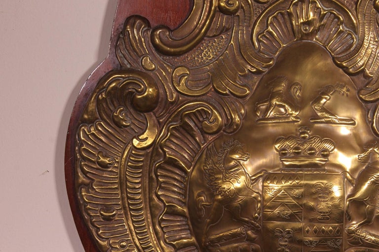 Copper Wall Panel with the Coat of Arms of English Family, 19th Century ...