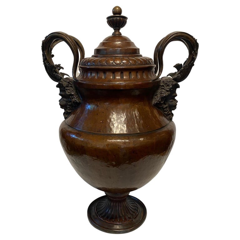 Coppered Covered Urn With Bronze Mounts For Sale at 1stDibs