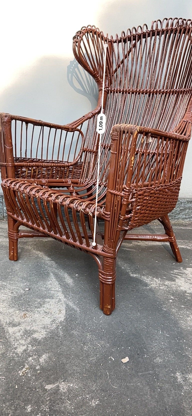 Coppia Di Poltrone in Vimini Rattan Anni 50, Vintage, Mid-Century, Deco ...