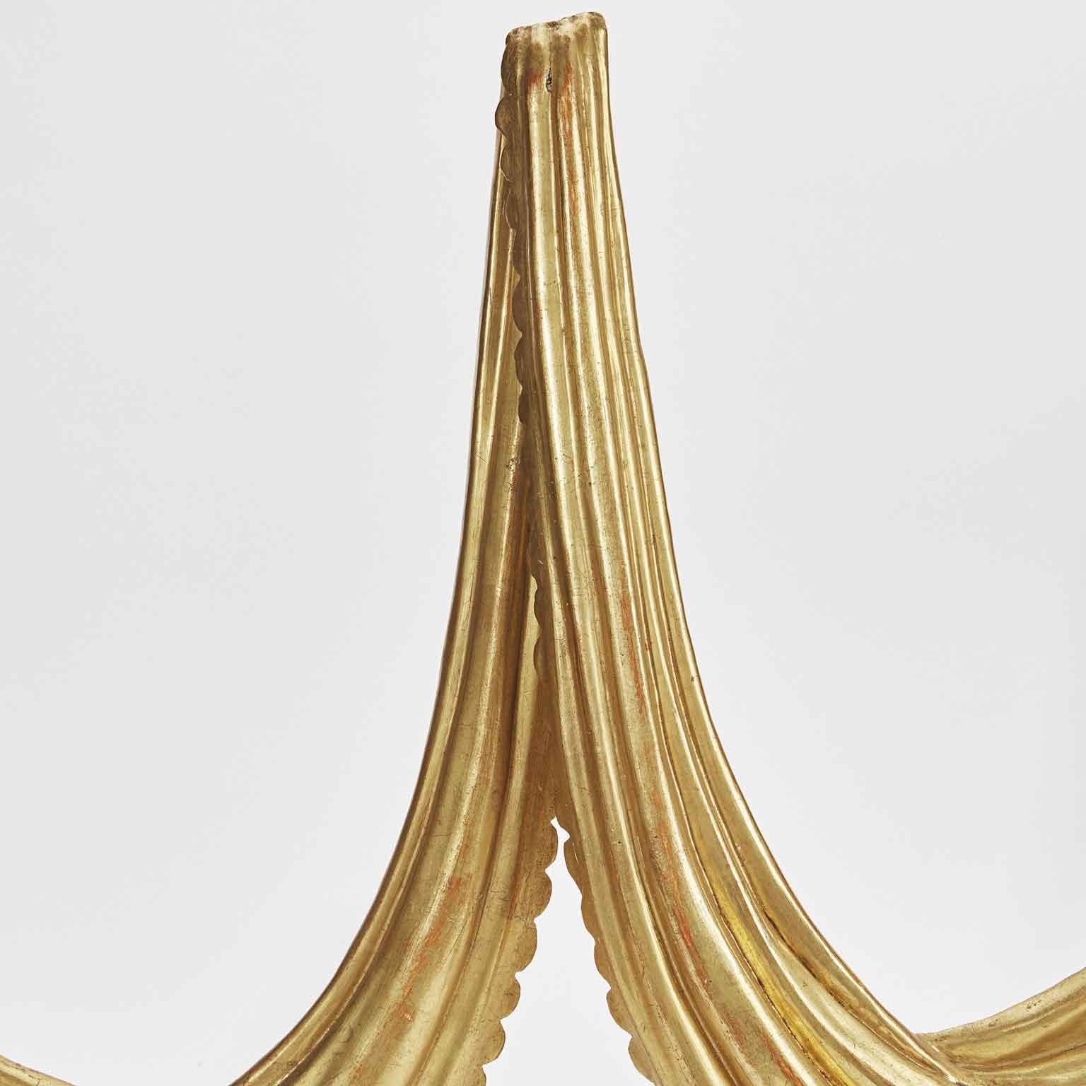Coppia di Festoni Italiani Fregi Neoclassici da Parete Legno Dorato ...