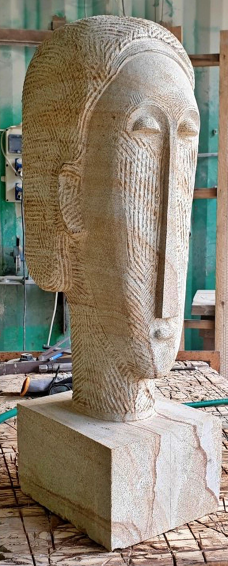 Copy of a Stone Head by Amedeo Modigliani 20th Century Philippe ...