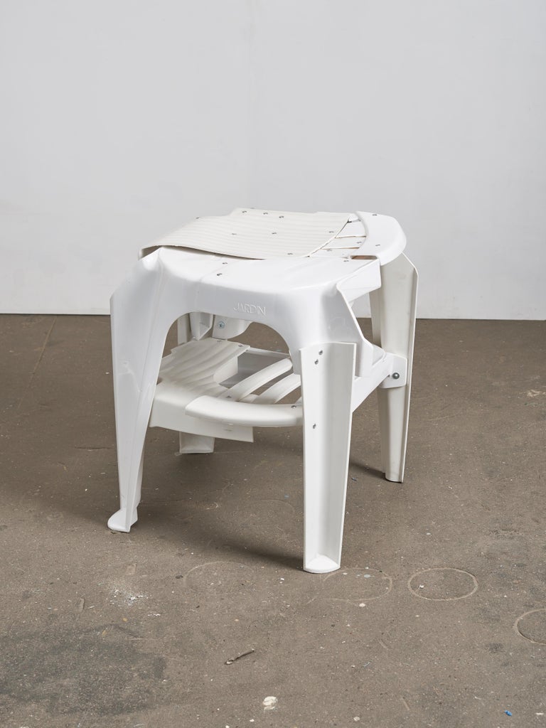 Copytopia White Plastic Stool, Pierre Castignola For Sale at 1stDibs