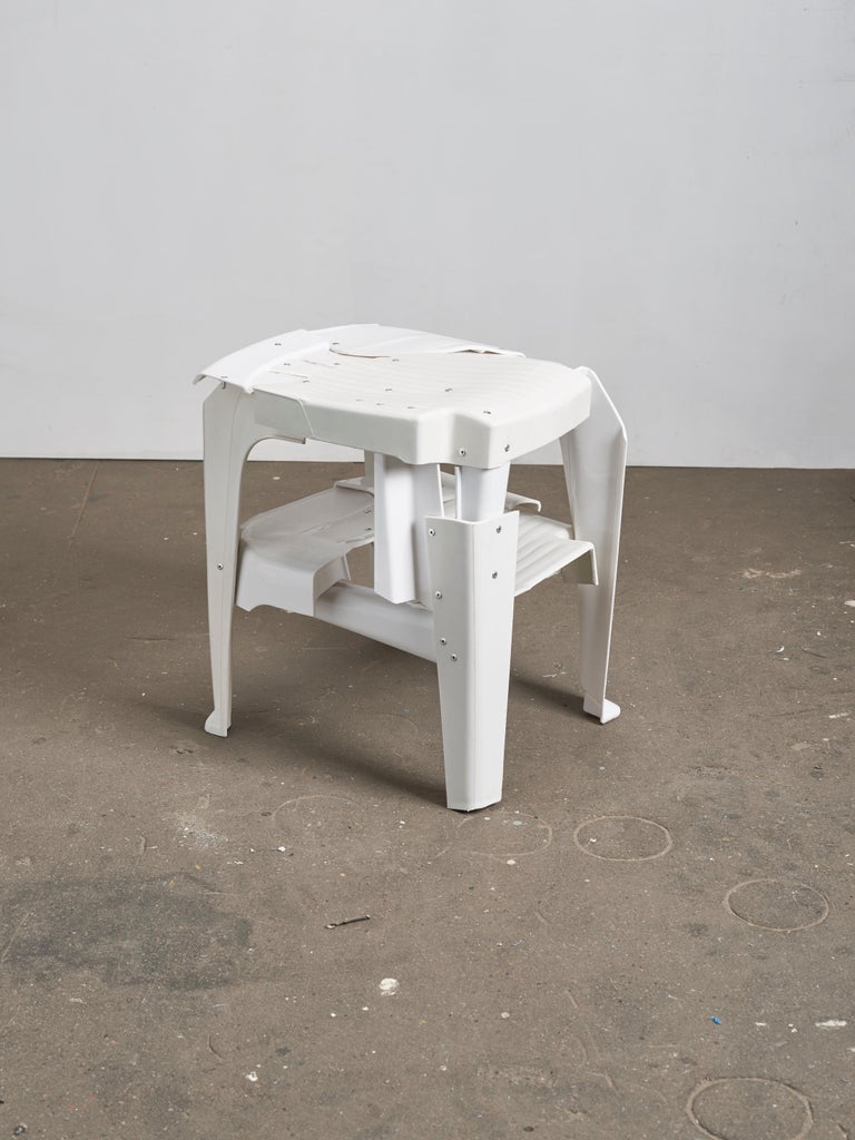 Copytopia White Plastic Stool, Pierre Castignola For Sale at 1stDibs