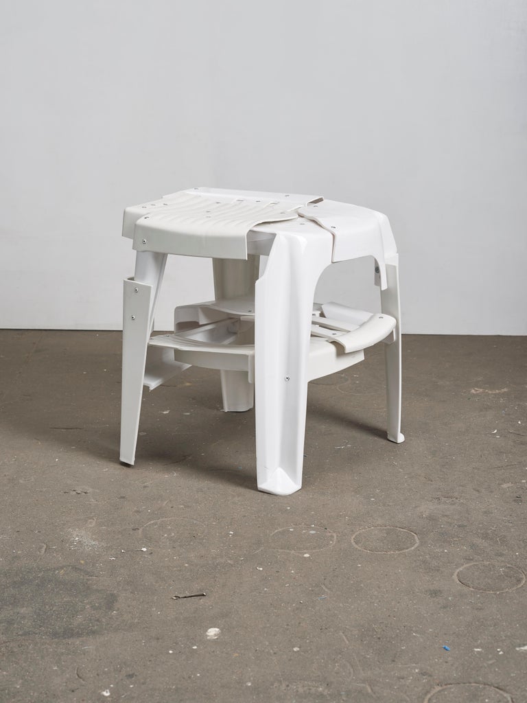 Copytopia White Plastic Stool, Pierre Castignola For Sale at 1stDibs