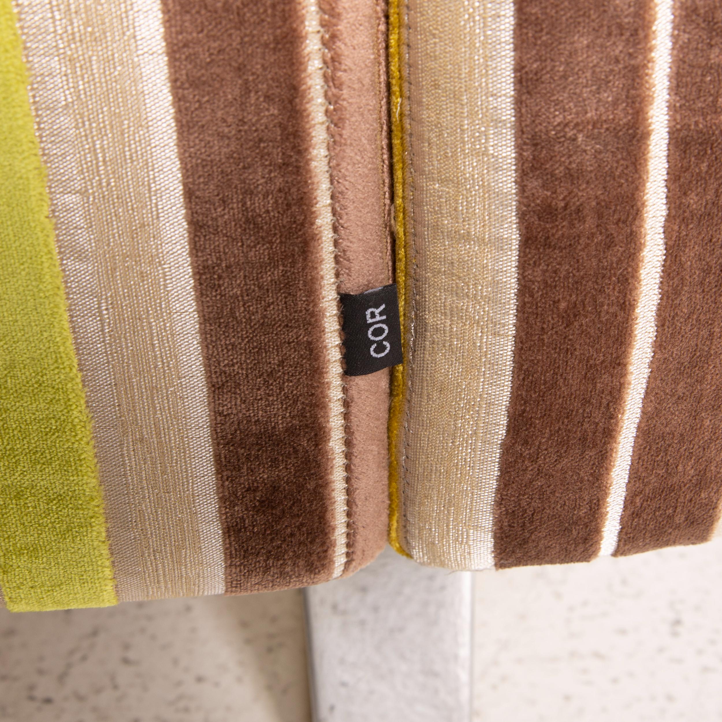 COR Conseta Fabric Sofa Three-Seat Green Blue Brown Cream Couch Pattern ...