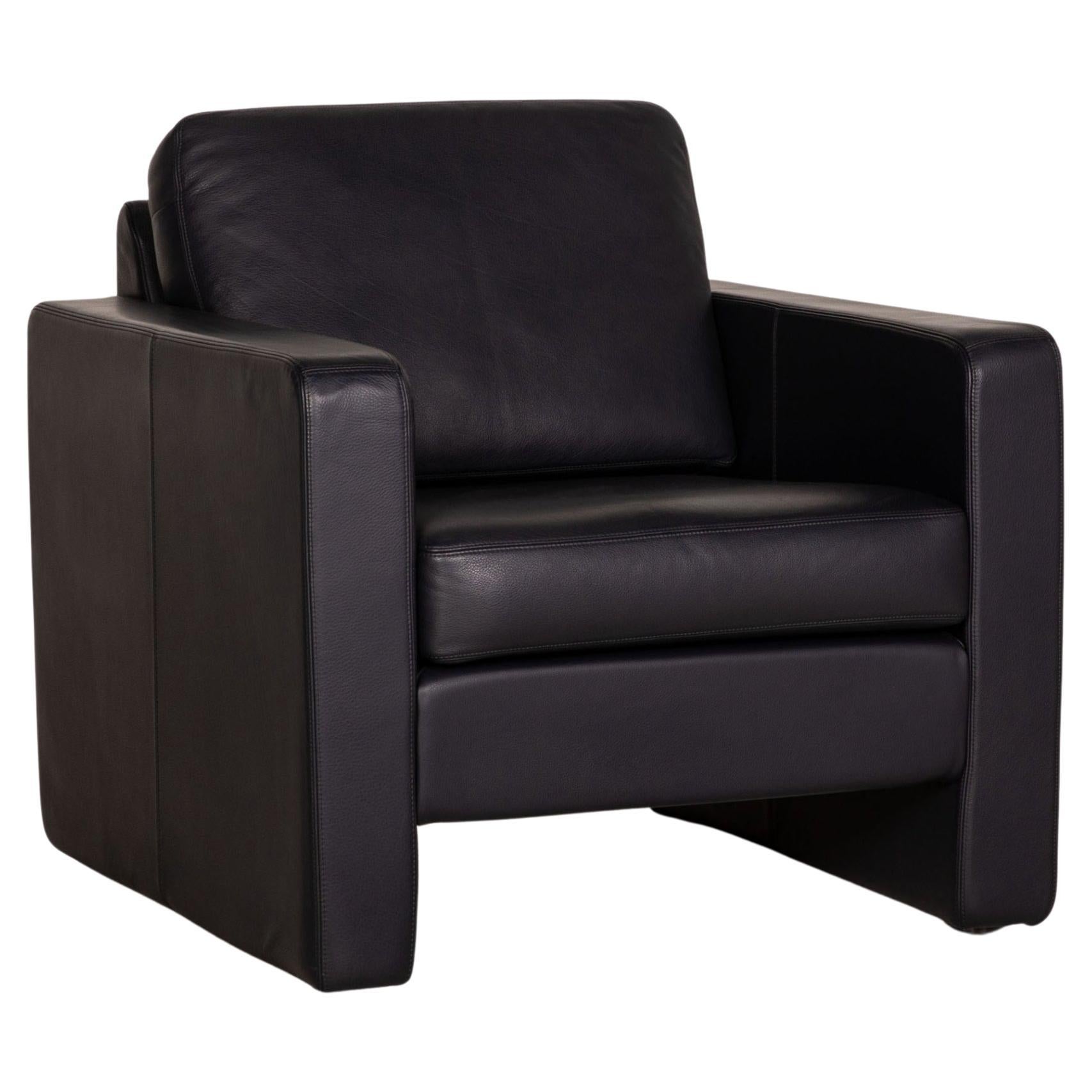 COR Conseta Blue Leather Sofa For Sale at 1stDibs