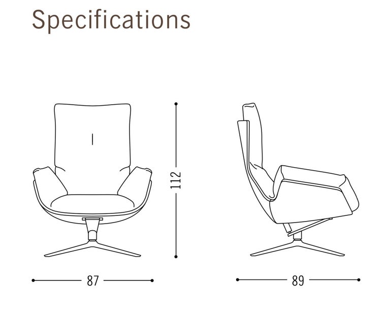 COR Cordia Swivel Lounge Chair in Fabric, Leather or a Combination of ...