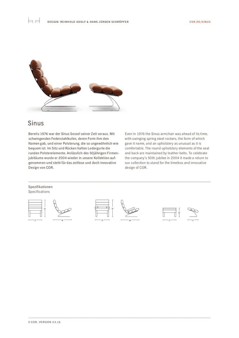 COR Sinus Lounge Chair with Ottoman with or Without Arms in Fabric or ...