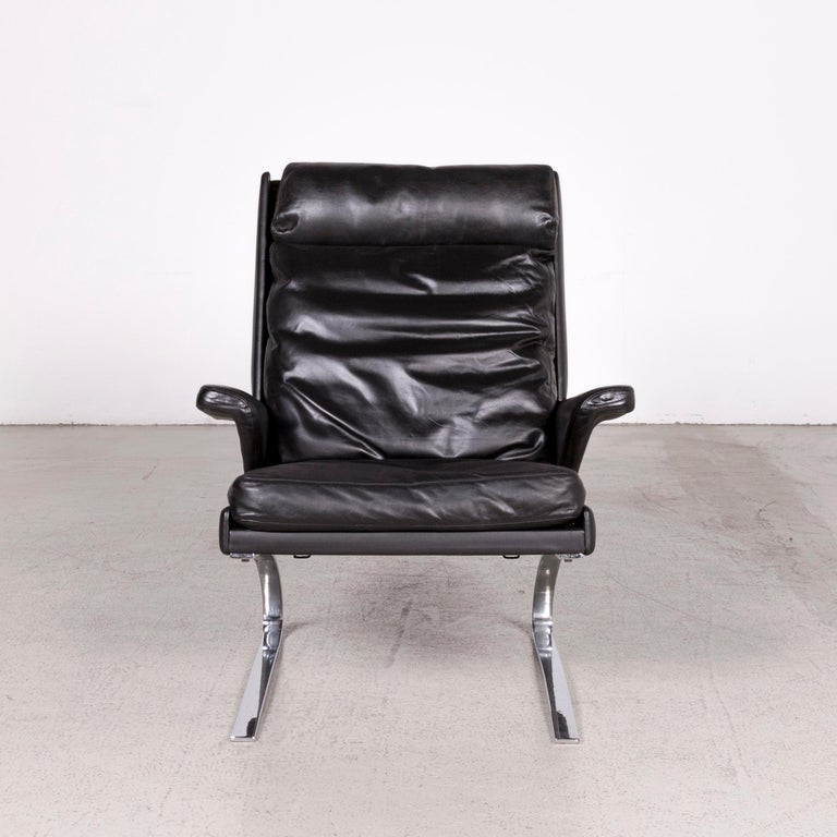 COR Swing Designer Leather Armchair Black Genuine Leather Chair For ...