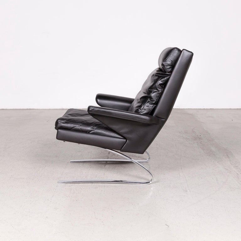 COR Swing Designer Leather Armchair Black Genuine Leather Chair For ...