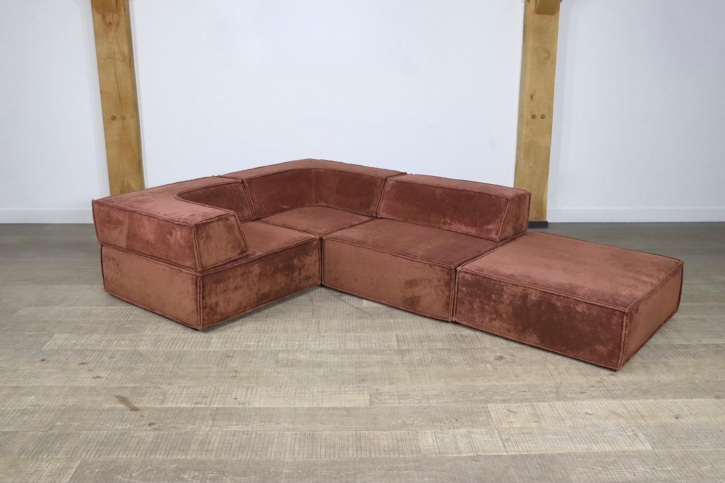 COR Trio Modular Sofa in Brown Teddy by Team Form AG, 1970s at 1stDibs