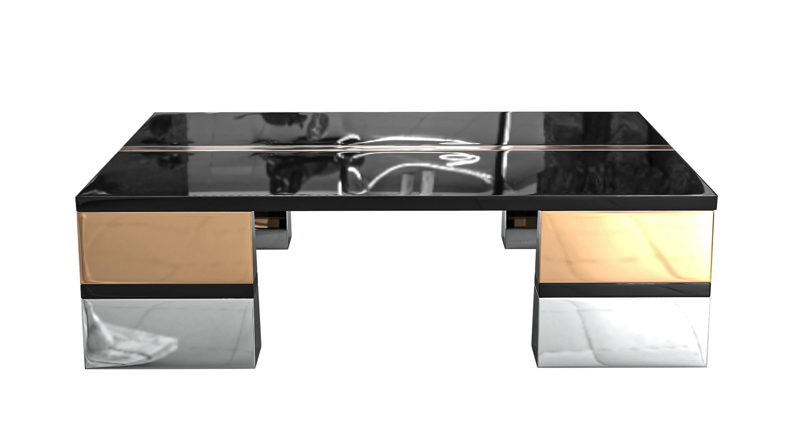 "Coraggioso" Coffee Table with Bronze and Stainless Steel, Istanbul For ...