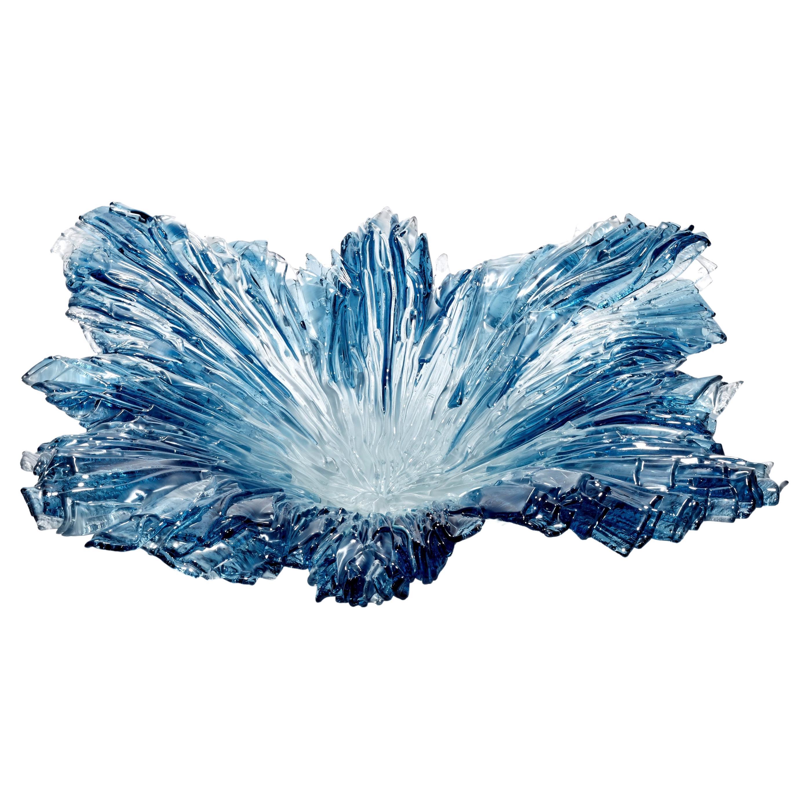 Big Line in Blue Hyacinth, an Abstract Cast Glass Sculpture by Karin ...