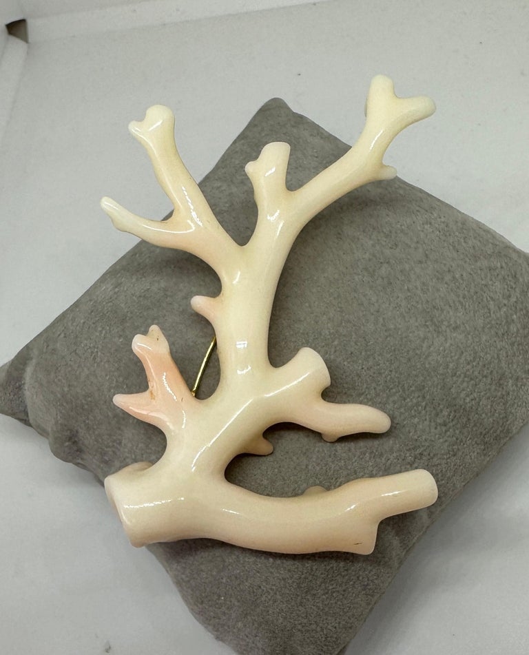 Coral Branch Brooch 18 Karat Gold Antique Hollywood Estate Mary Lou ...