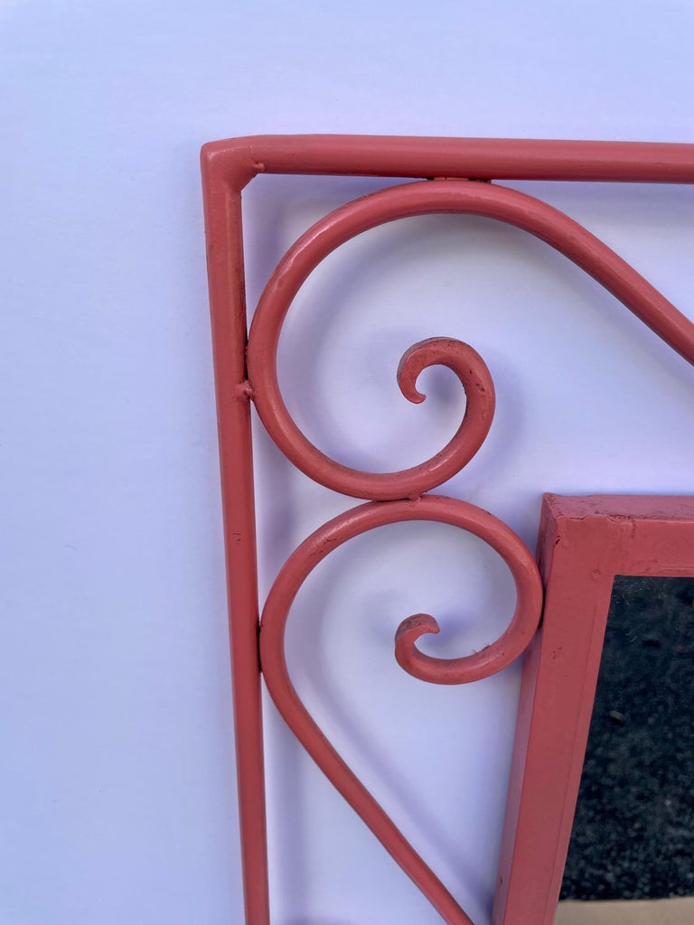 Coral Painted Curvy Mirror For Sale at 1stDibs