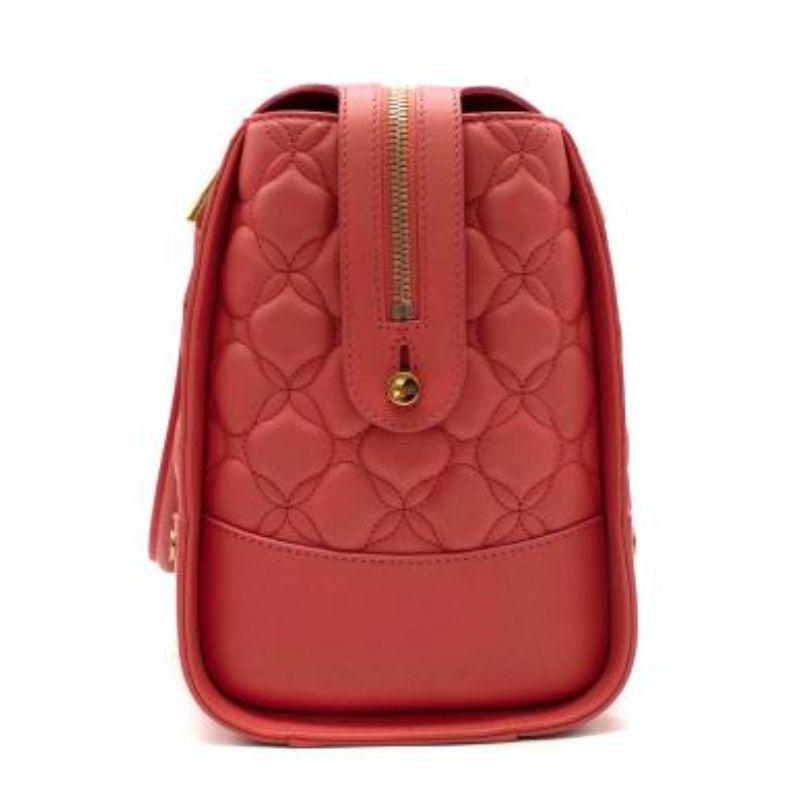Coral-pink quilted leather tote bag and purse For Sale at 1stDibs ...