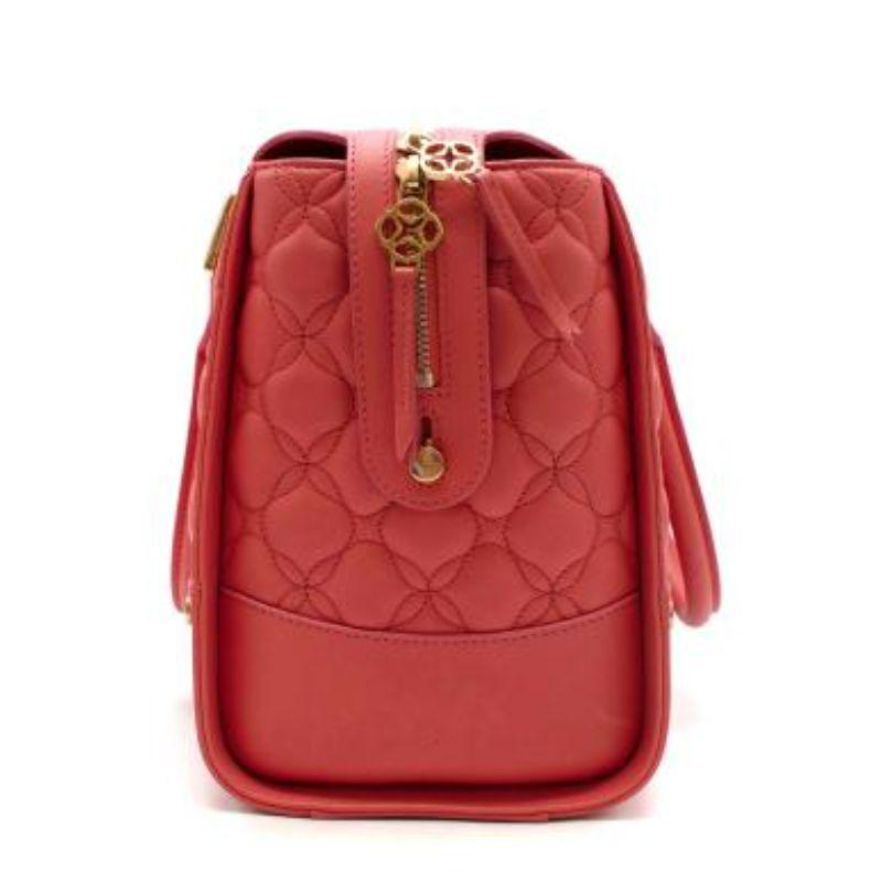 Coral-pink quilted leather tote bag and purse For Sale at 1stDibs ...