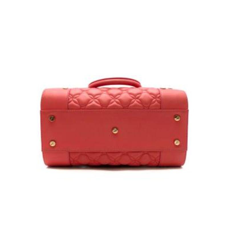 Coral-pink quilted leather tote bag and purse For Sale at 1stDibs ...