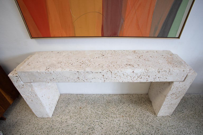 Coral Stone Console For Sale at 1stDibs