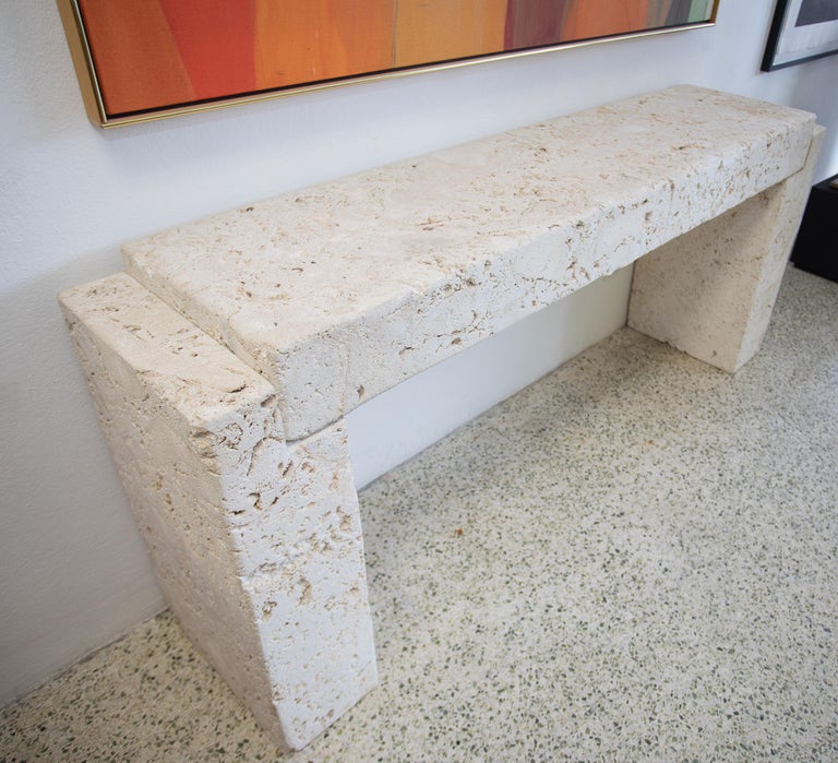 Coral Stone Console For Sale at 1stDibs