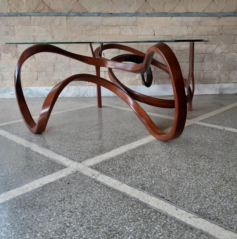 Corium, Centre Table, Brown Bent Wood by Raka Studio For Sale at 1stDibs