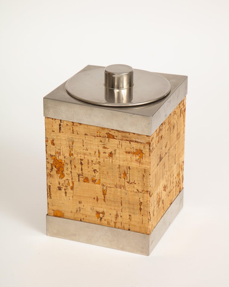 Cork and Silver Ice Bucket For Sale at 1stDibs