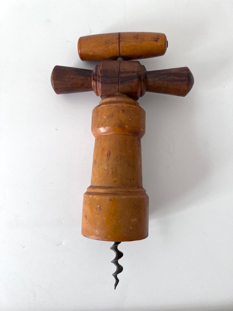 Cork Screw Made of Wood with Metal Screw For Sale at 1stDibs