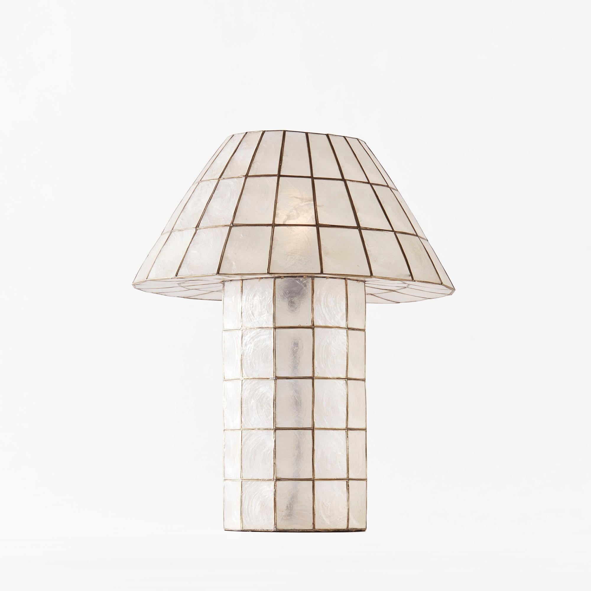 Capiz Shell Table Lamp, Model Cornelia For Sale at 1stDibs
